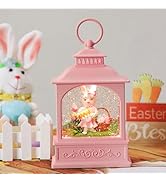 Amazon.com: Easter Bunny Snow Globe, Lighted Easter Decorations with ...