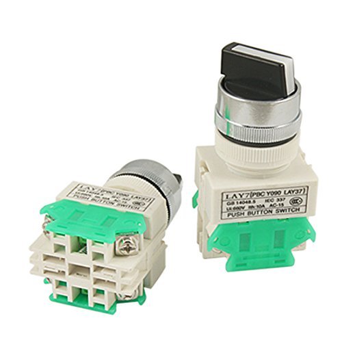 2 Pcs x On/Off/ON Three 3 Position Rotary Select Selector Switch 10A ...