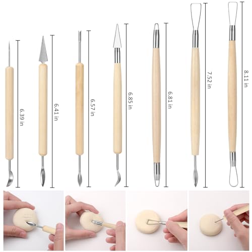 Snapklik.com : Blisstime 18PCS Clay Sculpting Tools, Basic Clay Pottery ...