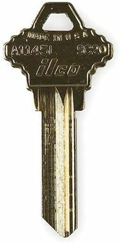 Ilco ILCO A1145L-SC20 SCHL Cylinder Lock Key Blank - 6 Pin or Disc ...
