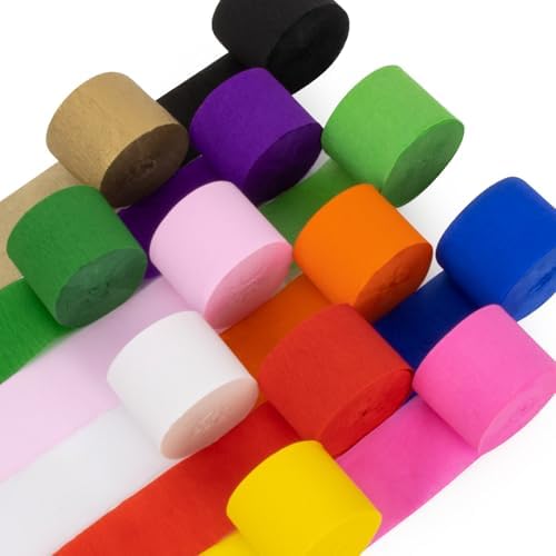 Amazon.com: Noveread 72 Rolls Crepe Paper Streamers Roll 8 Colors ...