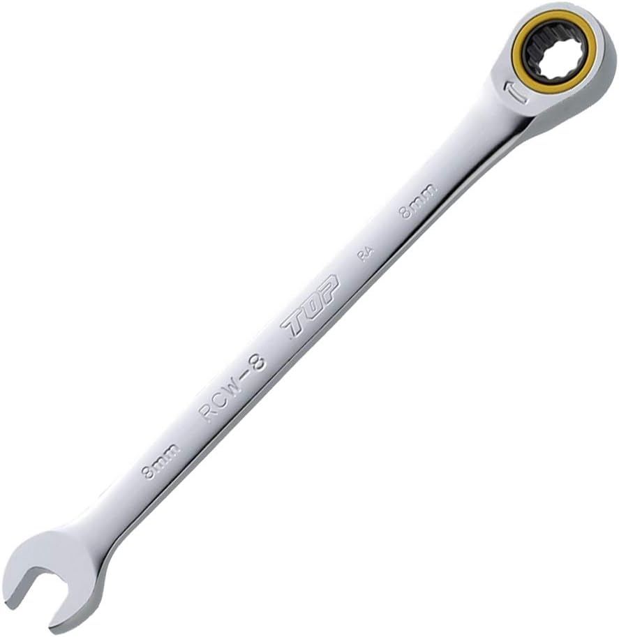 Amazon | トップ工業 (TOP) ラチェットコンビ 対辺8mm 本締め可 送り角度5° ギアレンチ RCW-8 | 片口スパナ ...