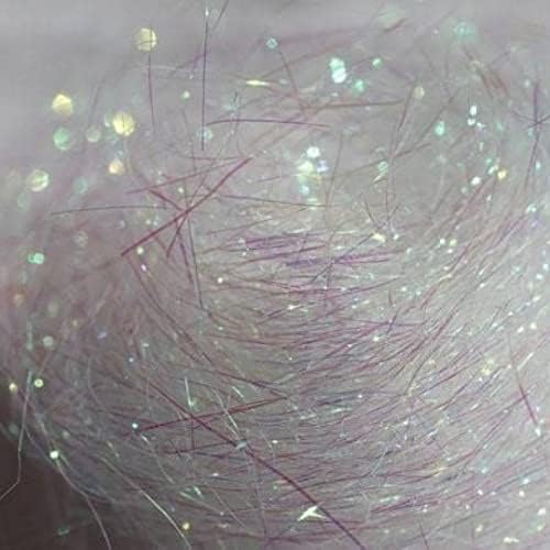 Iridescent white shred fine tinsel crystalina fiber thin shred shredded ...
