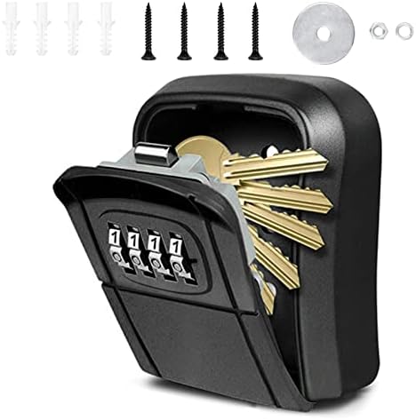 Key Safe Wall Mounted-Key Lock Box with 4 Digit Combination -Key Box ...
