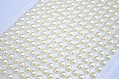 CraftOKrazzy Plastic Round 3mm Pearl Stone Self Adhesive Crystal ...