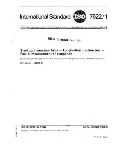 Iso 7622 1 1984 Steel Cord Conveyor Belts Longitudinal Traction ...