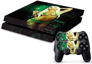 Amazon.com: Vinyl Decal Skin Cover/Stickers Wrap for Ps4 Console+2 ...