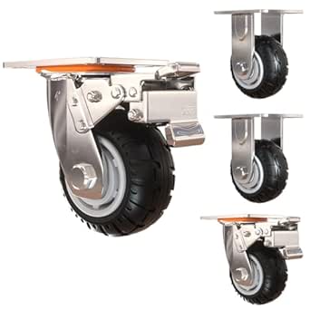 Amazon.com: 5 Inch Swivel Caster Wheels, Heavy Duty Plate Casters, No ...