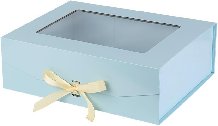 Amazon.com: PLINJOY Blue Extra Large Gift Box for Presents with Ribbon ...