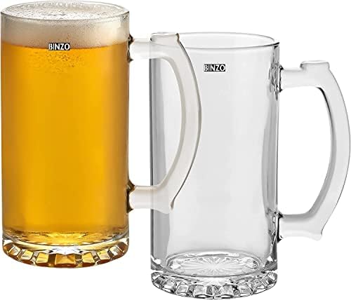 Buy CELLO Stern Beer Glass Mug Set of 2, 350 ml | Beer Mugs Straight ...