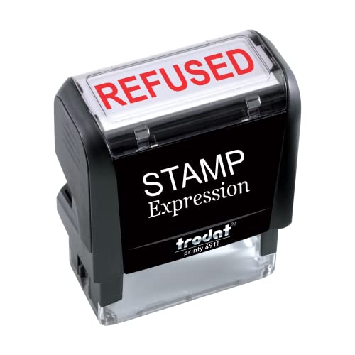 StampExpression - Refused Office Self Inking Rubber Stamp - Red Ink (A ...