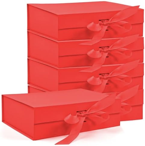 Amazon.com: Large Gift Box, 5-Pack Magnetic Lid Gift Box Ribbon Closure ...