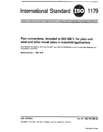 ISO 1179:1981, Pipe connections, threaded to ISO 228/1, for plain end ...
