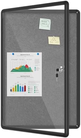 Amazon.com : Mifuro 36"x24" Enclosed Bulletin Board, Lockable Weather-Resistant Aluminum Cork ...