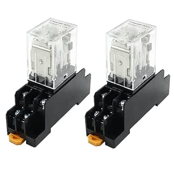Amazon.com: Bonsicoky 2 Pcs DC 12V Coil 8 Pin 10A DPDT Electromagnetic Power Relay with LED ...