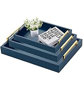 Amazon.com: Hanobe Brown Decorative Serving Trays: Rustic Brown ...