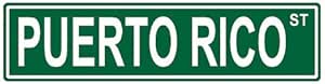 Amazon.com : Puerto Rico St. Street Sign 24x6 funny joke humor novelty ...