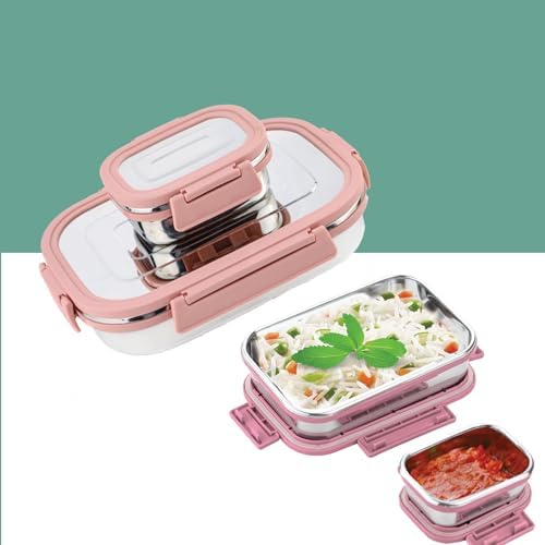 Buy RUBICON Stainless Steel Leak-Proof Lunch Box 900ml with Mini ...