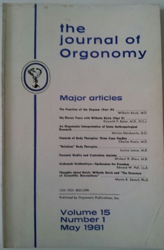 The Journal of Orgonomy (Volume 15, Number 1, May 1981): Elsworth F ...
