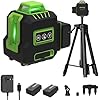 INSPIRITECH Laser Level with Tripod,360 Green Cross Line Laser Self Leveling for Wall Tile ...
