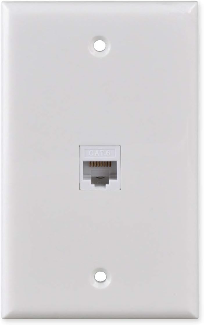 Amazon.com: Ethernet Wall Plate, HTTX White 1-Port CAT6 Wall Plate with ...