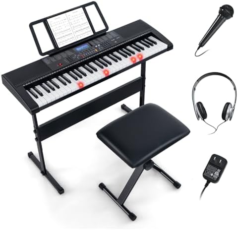 Amazon.com: Amazon Basics Portable Digital Piano Keyboard with 61 Keys ...