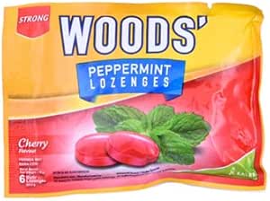 Amazon.com: Woods Peppermint Lozenges Strong - Cherry, 10 Sachets (@ 6 ...