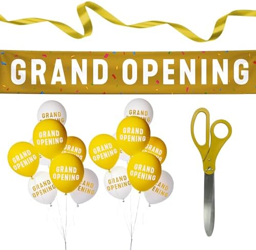 Amazon.com: Giant Ribbon Cutting Scissor Set with Red Satin Ribbon ...