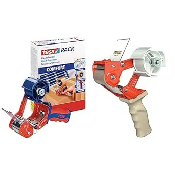 tesa Hand Dispenser COMFORT - Robust Handheld Packaging Tape Dispenser ...