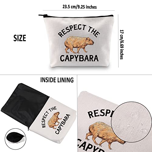 Capybara Lover Gift Respect The Capybara Makeup Bag Capybara Fan ...
