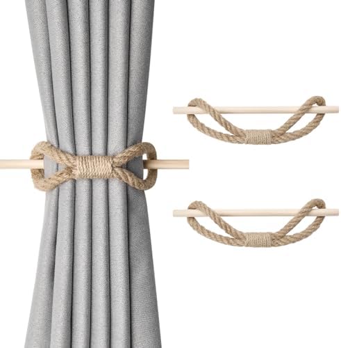Amazon.com: OCIOLI Hemp Rope Curtain Tiebacks Curtain Holdbacks No ...