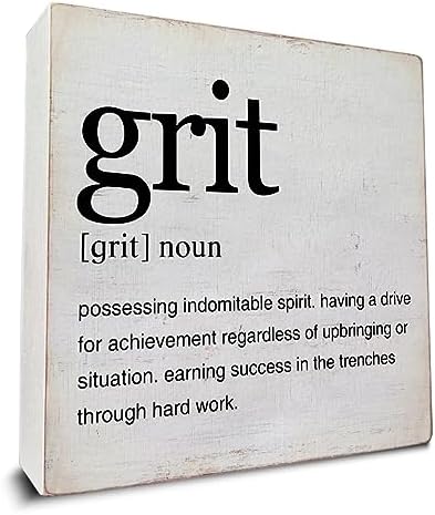 Amazon.com: Motivational Grit Gift Grit Definition Art Wooden Box Sign ...