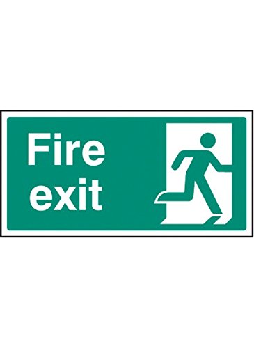 Caledonia Signs 22033L Final Fire Exit-Right Sign, Self Adhesive Vinyl ...