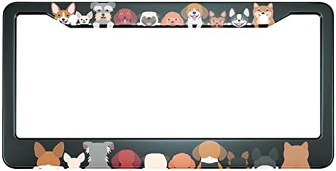 Amazon.com: HOSNYE Dogs License Plate Frame Standing Small Dogs Front ...