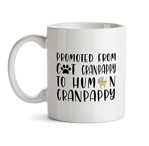 Granpappy Cat Pregnancy Announcement Gift Mug - Funny Promoted To Baby ...