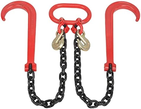 Amazon.com: BATONECO G80 3/8" x 2' V Bridle J-Hook Tow Chain, Tow ...