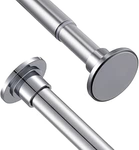Shower Curtain Pole Extendable, Tension Pole 73-137cm Silver, Stainless ...