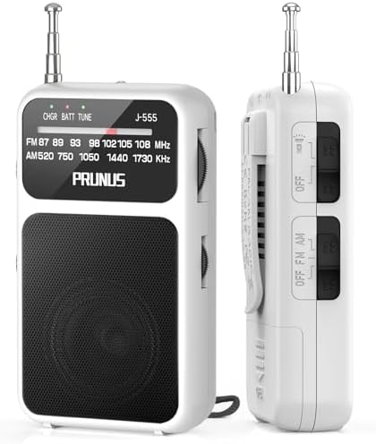 PRUNUS J-555 AM/FM Portable Radio with 800mAh Rechargeable Battery/2AAA ...
