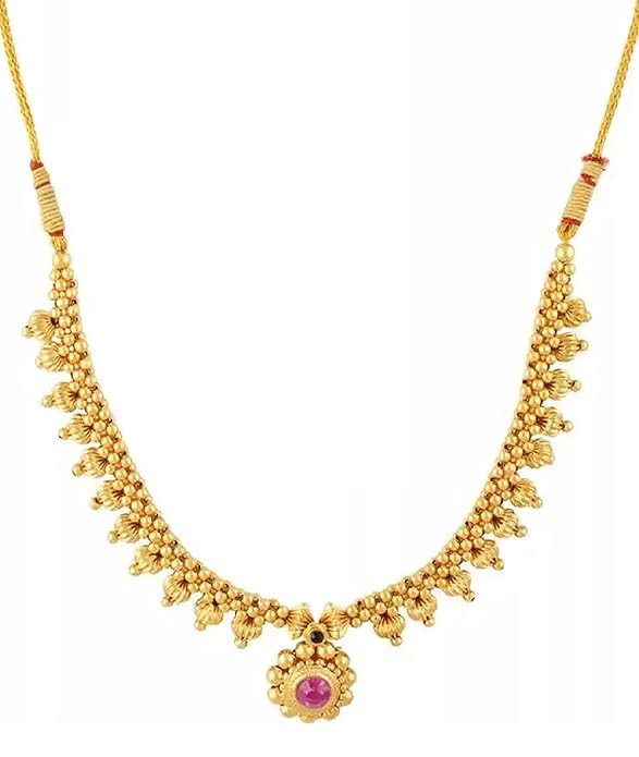 Buy NIMZ Traditional Thushi Tanmani Maharashtrian chinchpeti necklace ...