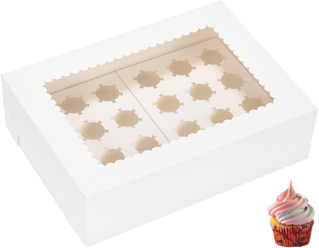 Amazon.com: Mini Cupcake Box 5-Pack, Holds 24 Mini Cupcakes, CupCake ...
