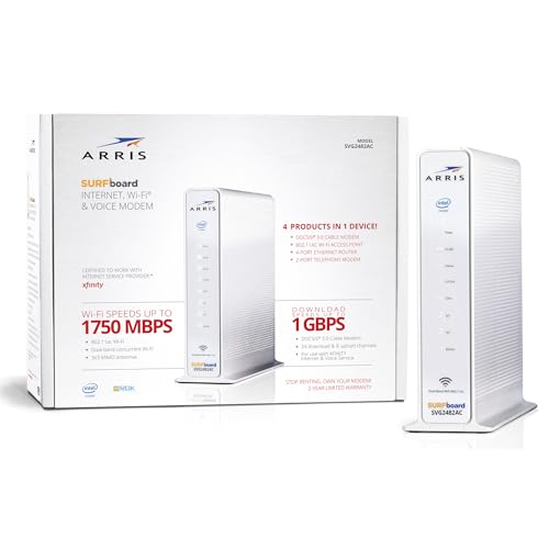 ARRIS SURFboard SVG2482AC DOCSIS 3.0 Cable Modem & AC2350 Wi-Fi Router ...