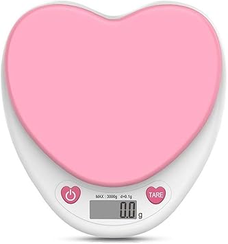 Amazon.com: Pink Digital Kitchen Scale, 3kg/0.1g, Heart-shaped Food ...