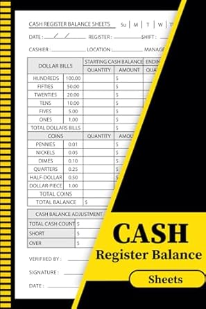 Amazon.com: Cash Register Balance Sheets: Daily Drawer Count Log Book ...