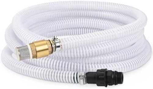 Amazon.com : FLUENTPOWER 23FT x 1" Suction Hose Kit with Brass Fitting ...