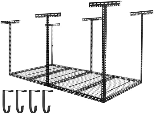 Amazon.com: Rengue Overhead Garage Storage Rack 4 x 8FT Adjustable ...