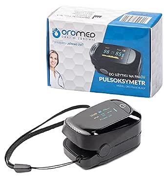 ORO-PULSE Black Finger Pulse Oximeter with TFT Display and Lanyard ...