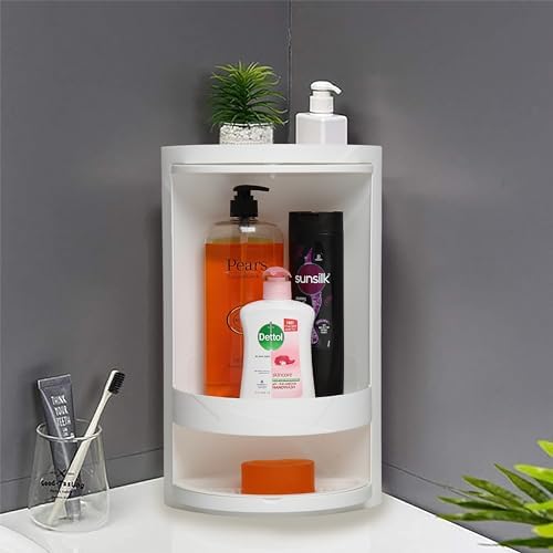 Hiru Bathroom Rotating Triangle Storage Rack 360 Degree Rotating Multi ...