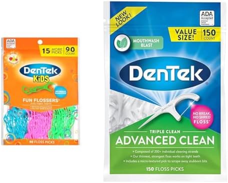 Amazon.com : DenTek Kids Fun Flossers, Wild Fruit, 90 Count & Triple ...