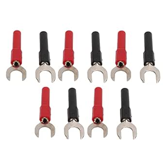 Kadimendium 10 Pcs Y Spade Connector U Fork Spade Connectors 4mm Plated ...