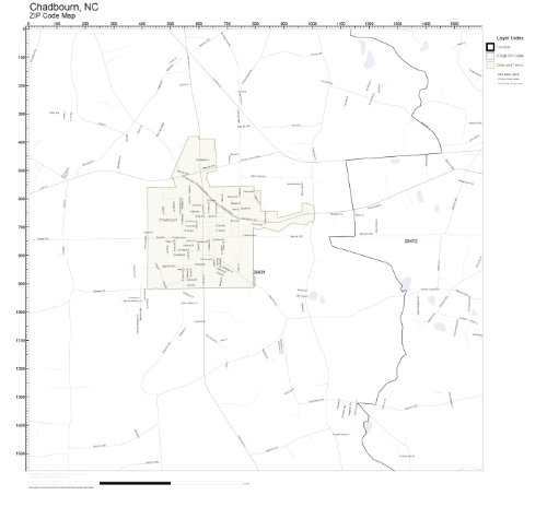 ZIP Code Wall Map of Chadbourn, NC ZIP Code Map Laminated: Amazon.com ...